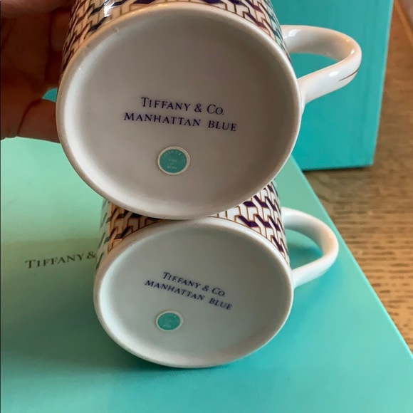 Tiffany & Co. | Dining | Rare Tiffany Co Manhattan Blue Coffee Mugs ...